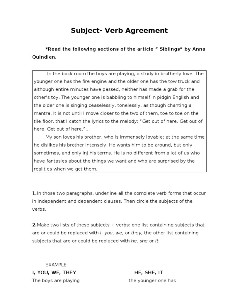 Subject Verb Agreement | PDF | Grammatical Number | Plural