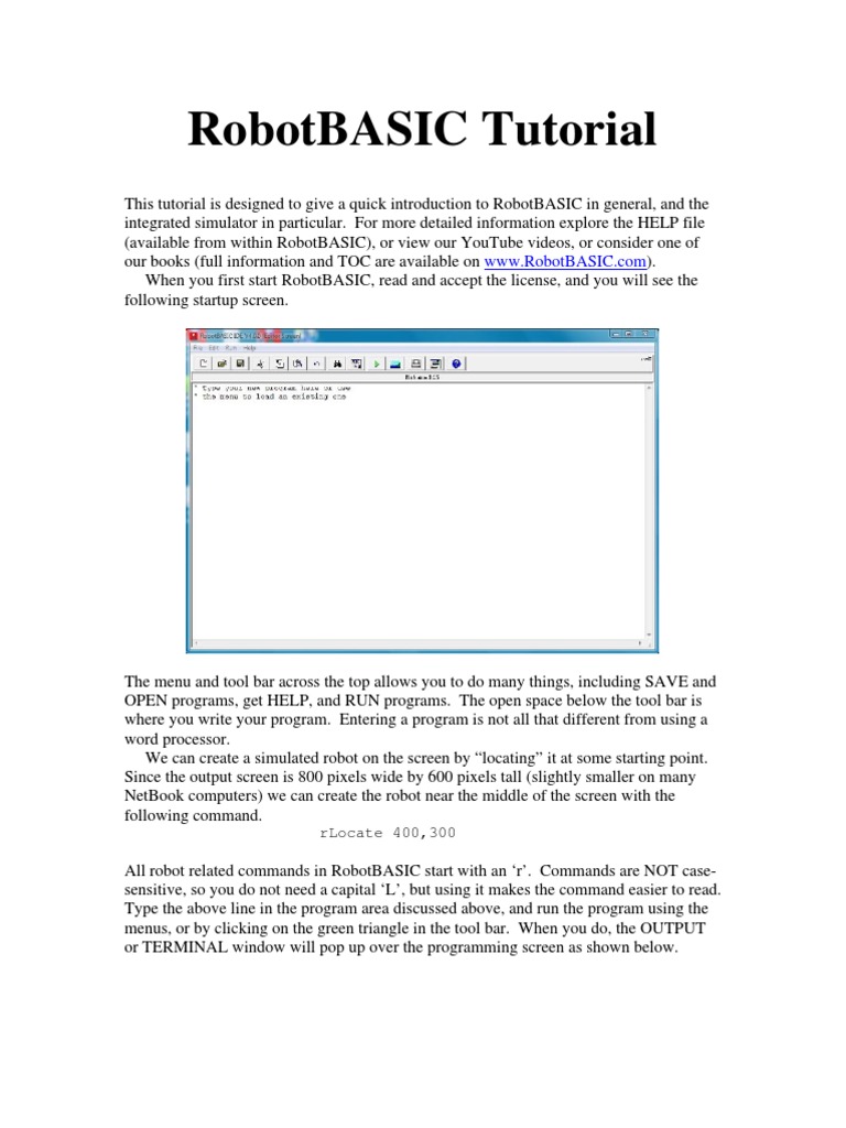 RobotBASIC Tutorial | PDF | Control Flow | Robot