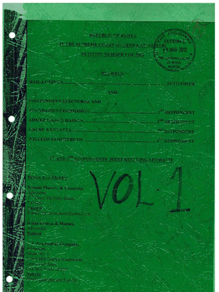 Replying Affidavit of Ahmed Issack Hassan (Vol 1) - T | PDF | Voter ...