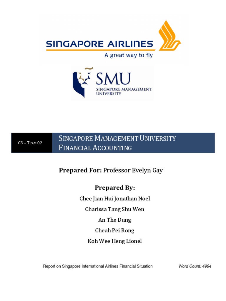 SIA FA Report | Airlines | Equity (Finance)