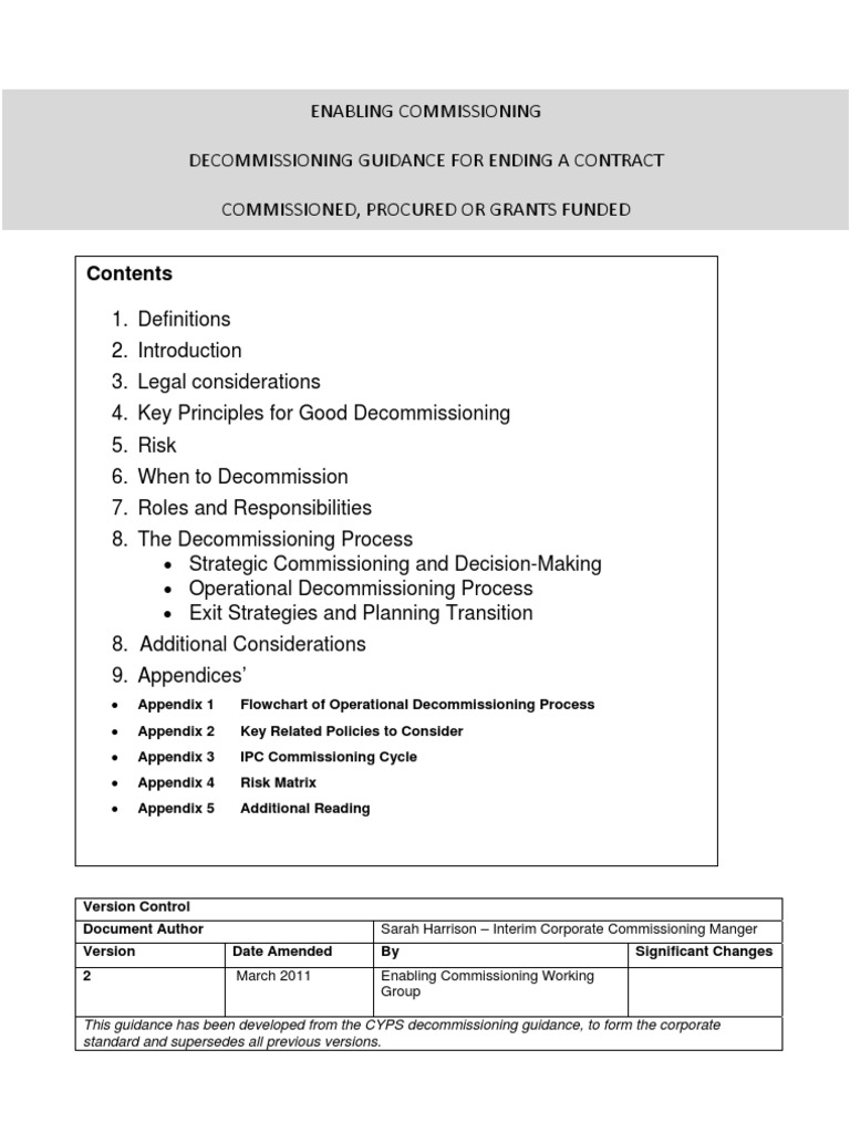 Decommissioning Guidance 0 | Strategic Management | Risk