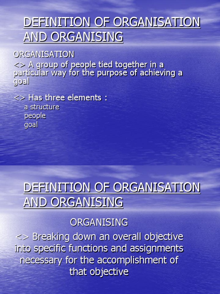 Organisation and Organising | PDF | Career & Growth