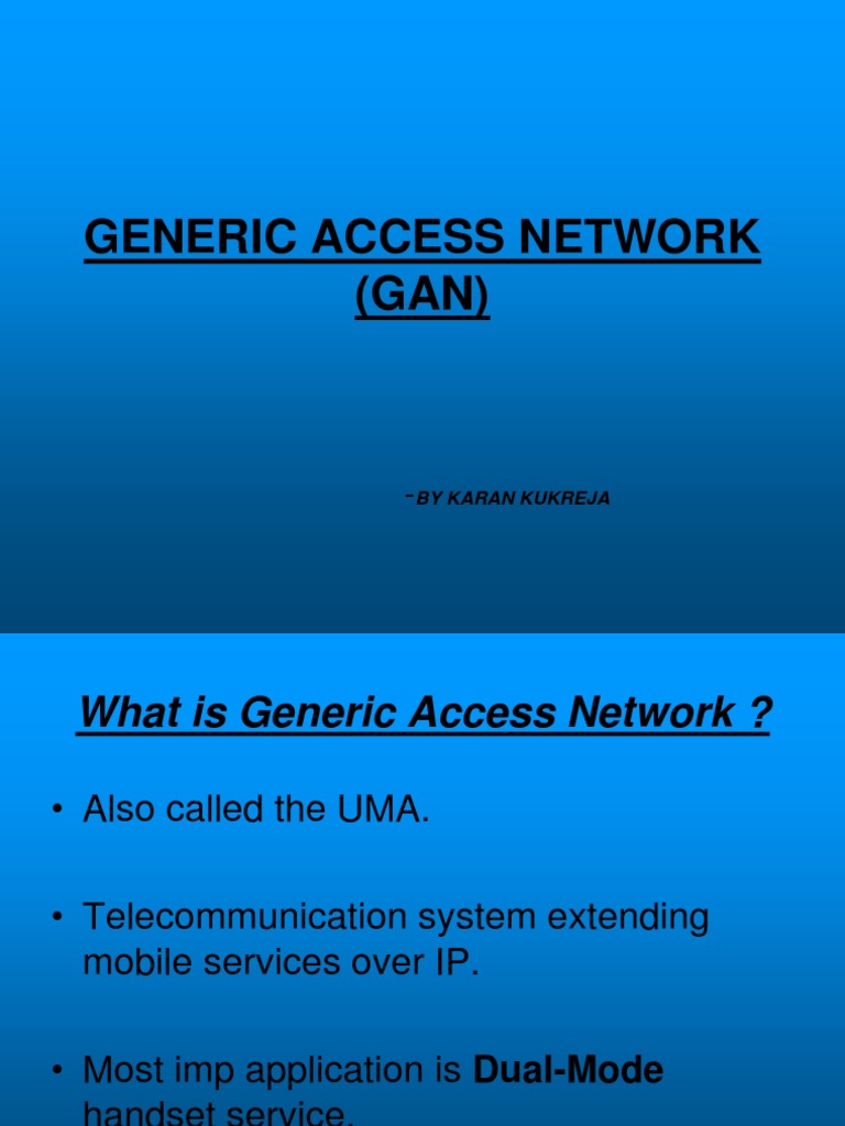 Generic Access Network | PDF