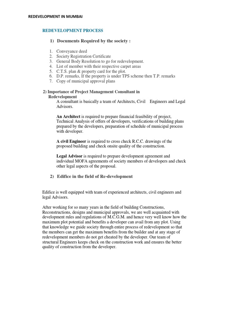 A Comprehensive Guide to the Redevelopment Process in Mumbai: From ...