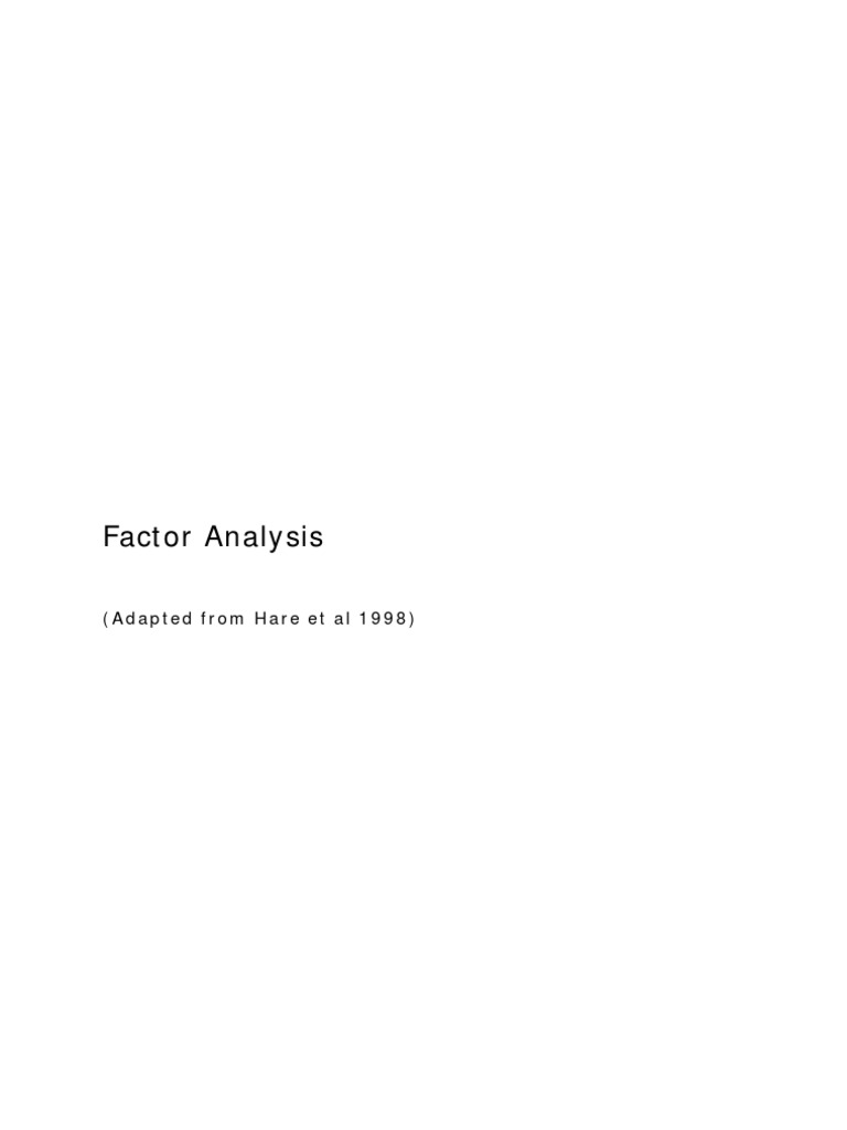 Understanding Factor Analysis Techniques | PDF