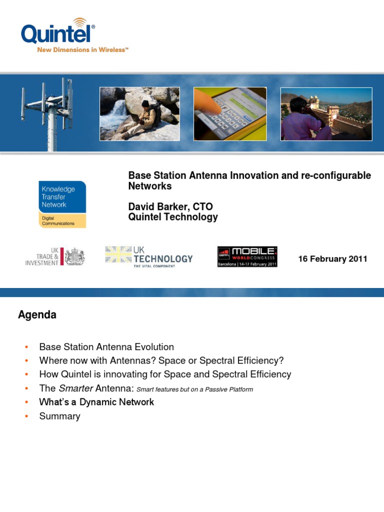 David Barker - Quintel - Base Station Antenna Innovation | PDF | Mimo | 4 G