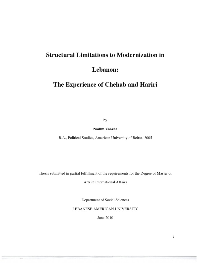 Thesis Nadim Zaazaa | PDF | Lebanon | Anthropology