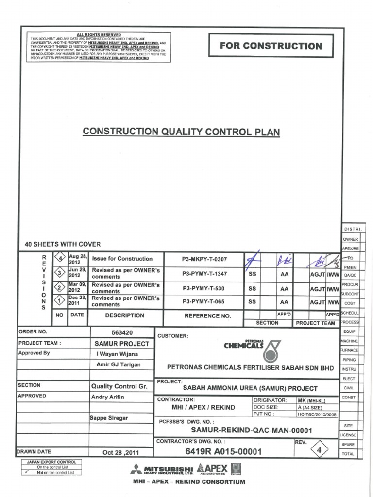 Construction Quality Control Plan PDF | PDF | Business