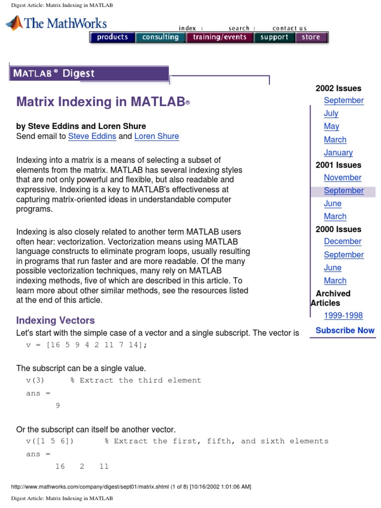 Matrix Indexing | Matlab | Matrix (Mathematics)