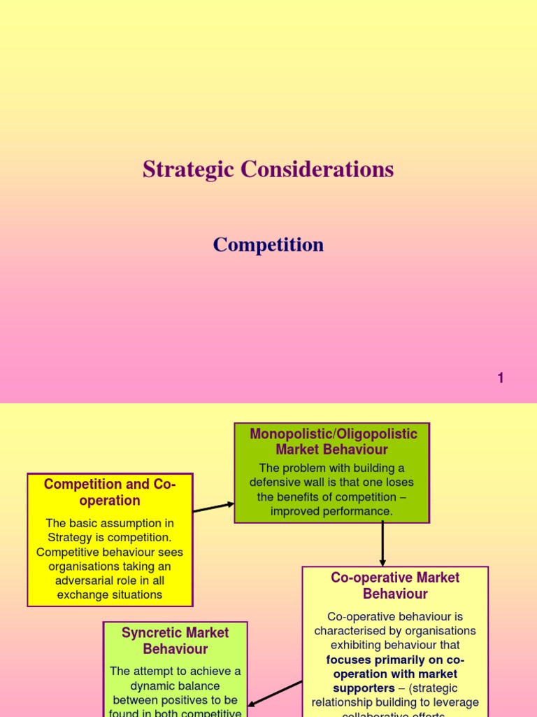 Strategic Considerations: Competition | PDF | Competition | Strategic ...