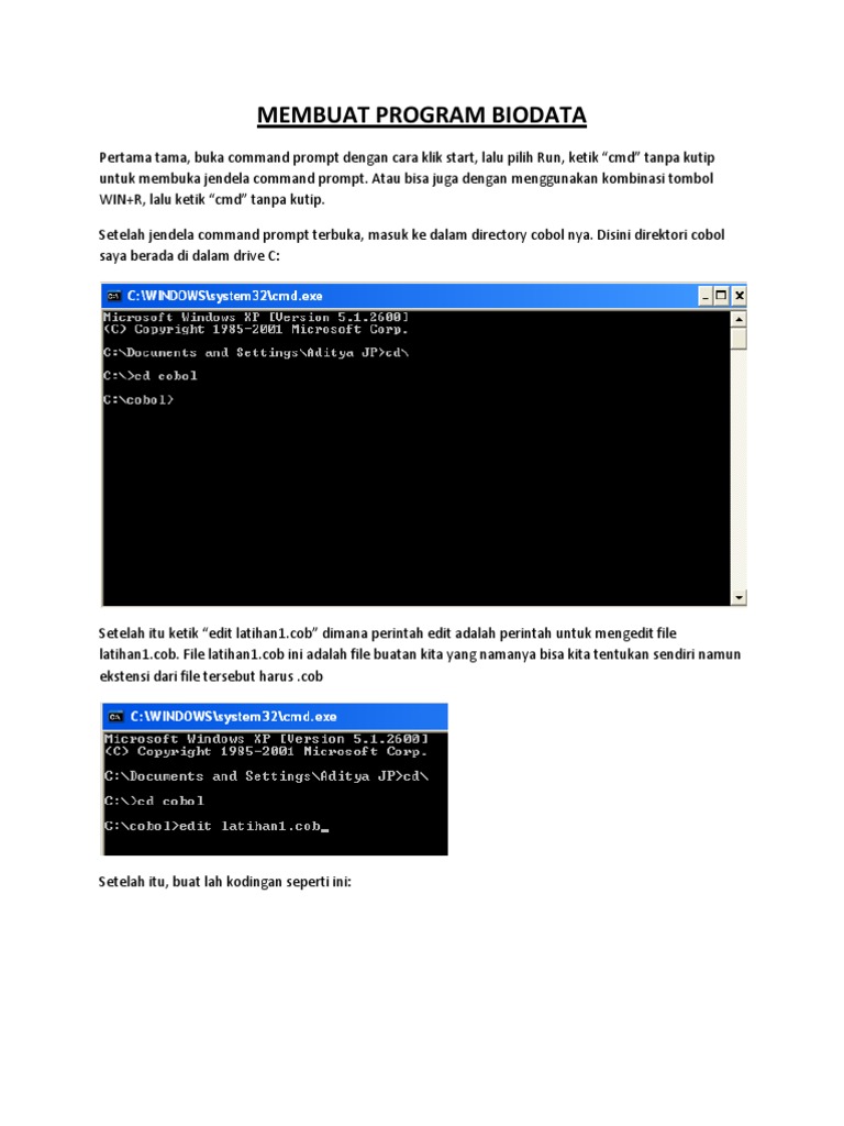 Membuat Program Biodata Dan Nilai Total | PDF