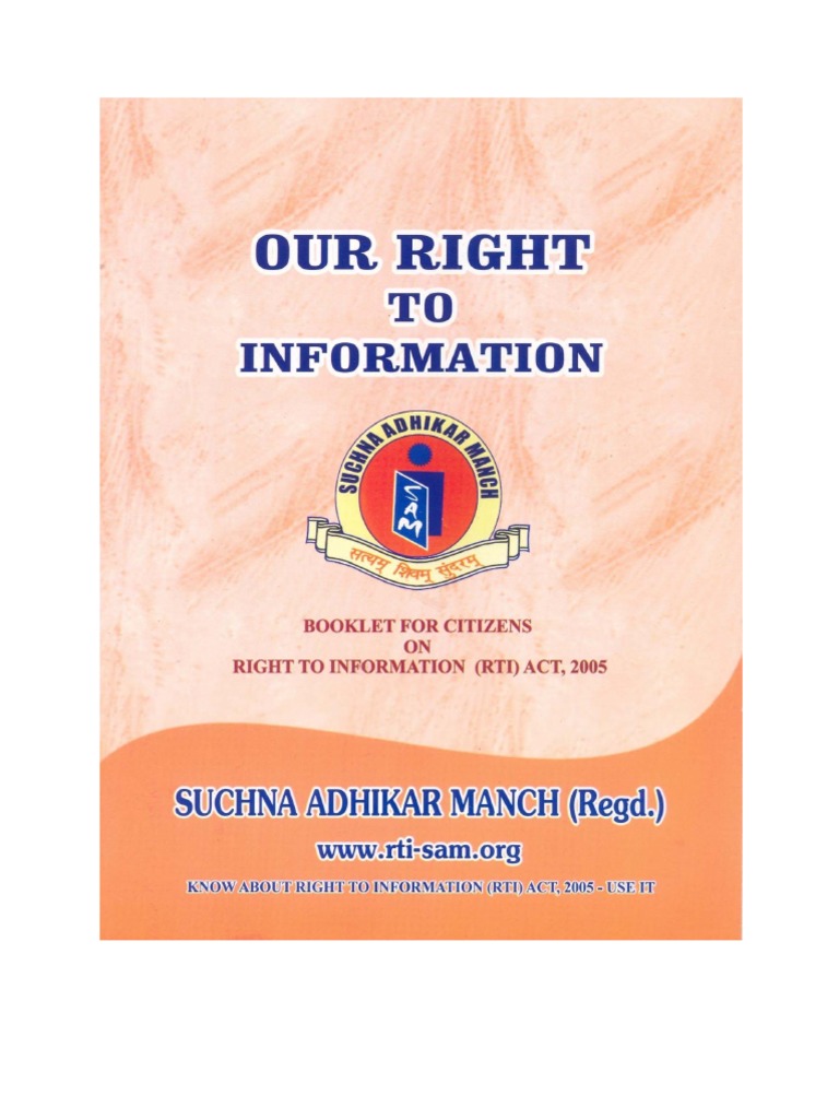 Rti Booklet | PDF | Freedom Of Information Laws By Country | Cabinet (Government)