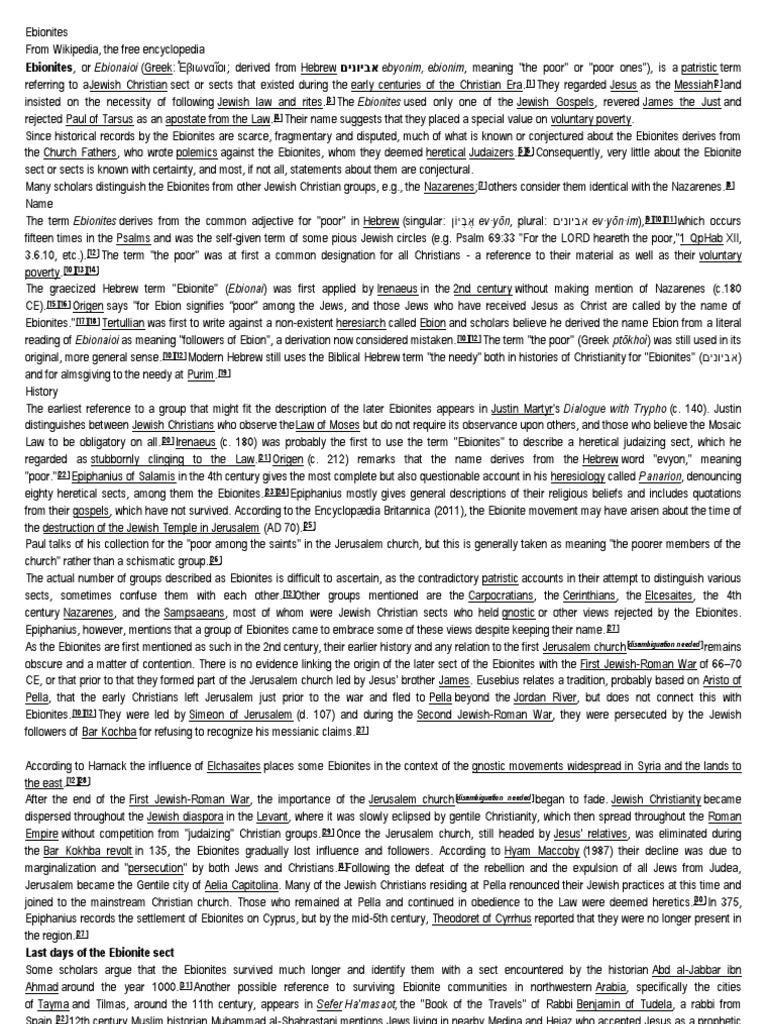 Ebionites | Early Christianity | Abrahamic Religions