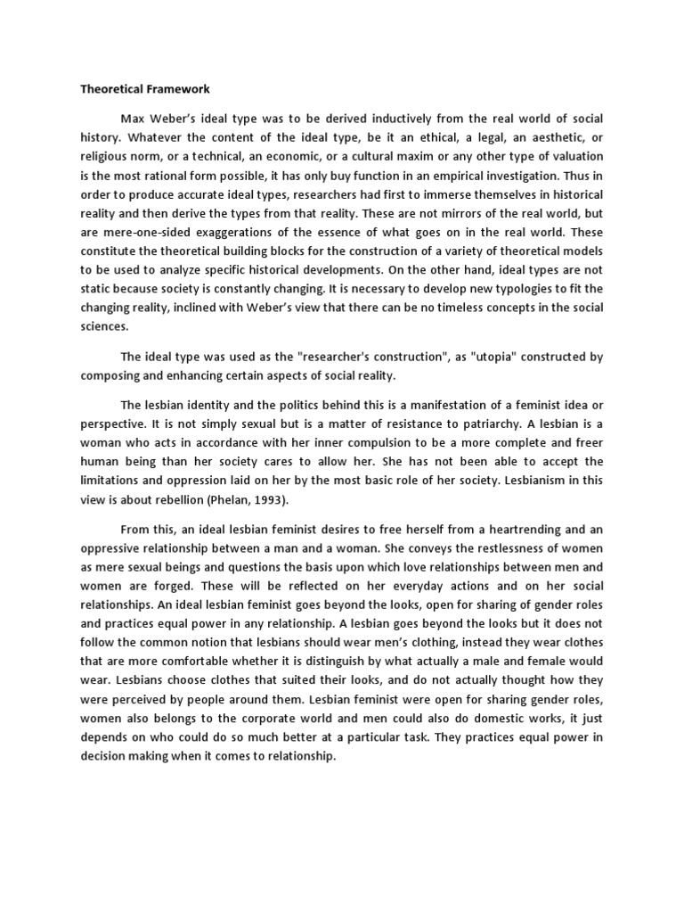 Theoretical & Conceptual Framework | PDF | Lesbian | Gender