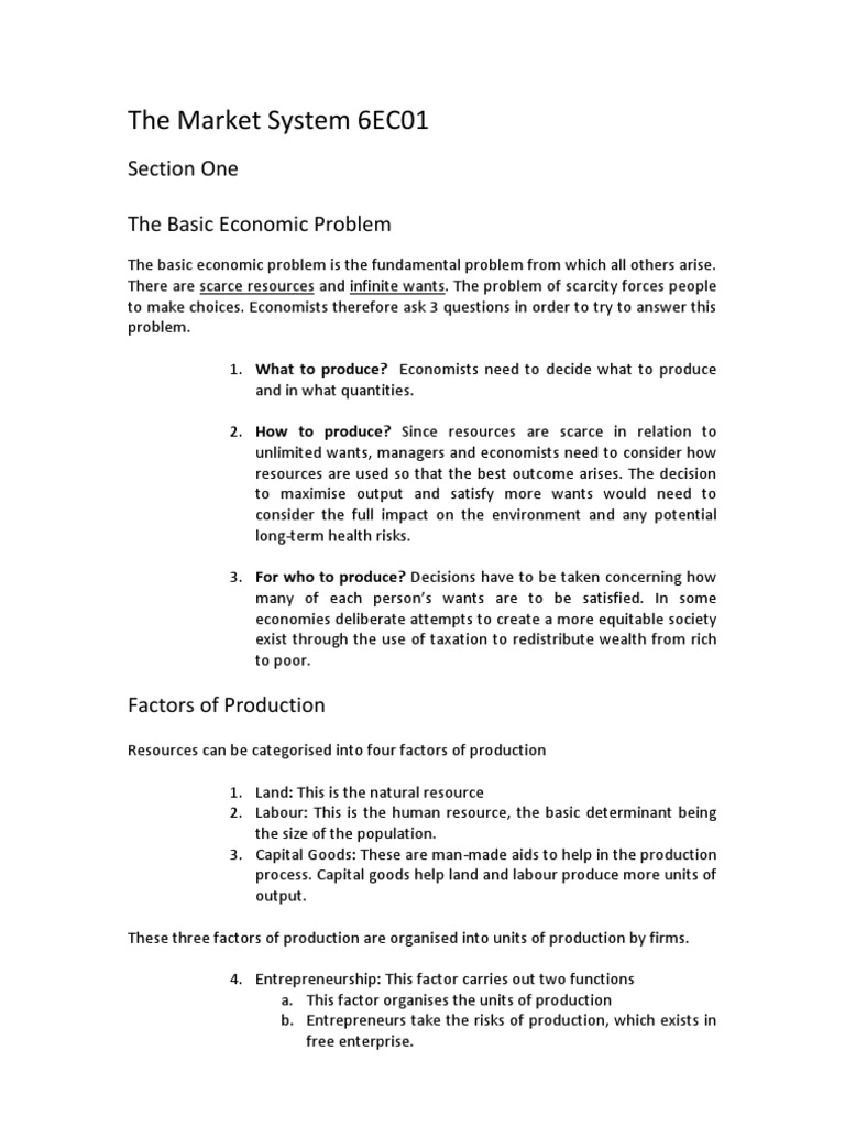 Economics Unit 1 Revision Notes | PDF | Price Elasticity Of Demand ...