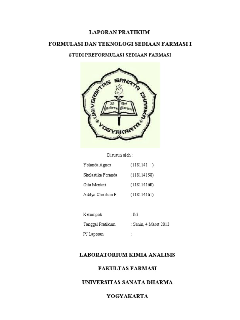Studi Preformulasi | PDF