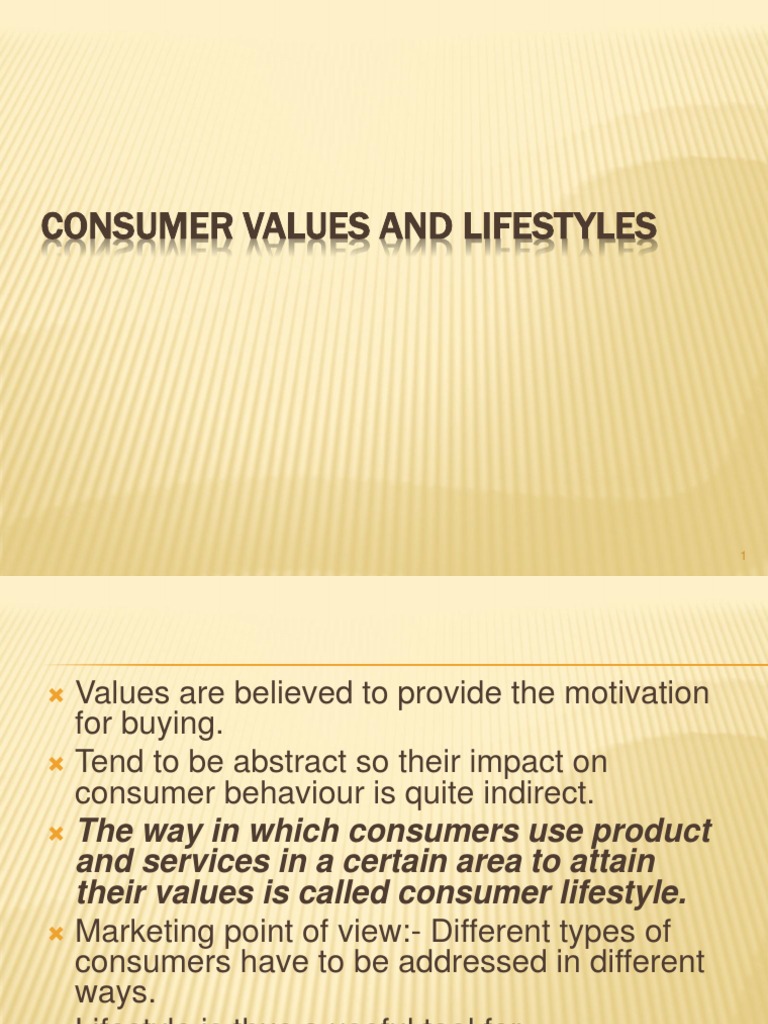 Consumer Values and Lifestyles | PDF | Value (Ethics) | Consumer Behaviour