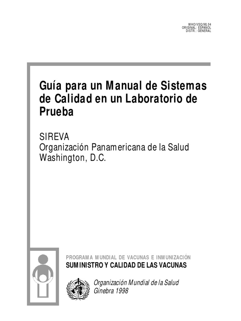 Manual Calidad OMS | PDF | Laboratorios | Calidad (comercial)