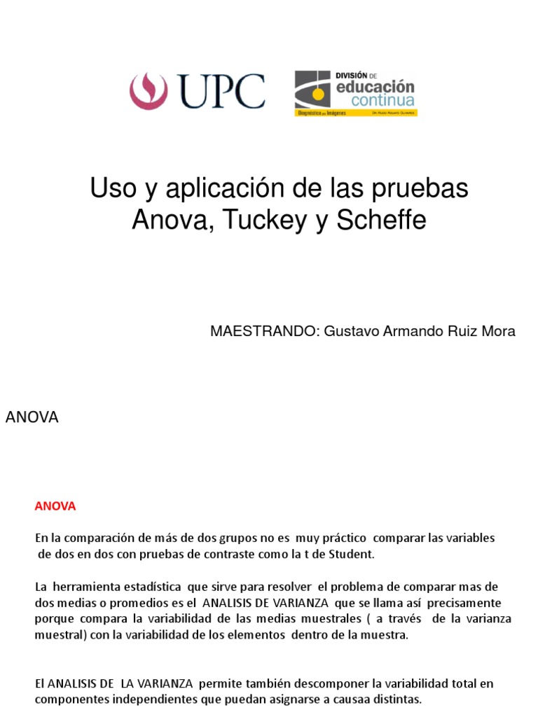 ANOVA-TUCKEY-SCHEFFE-Seminario DR. GUSTAVO RUÏZ | PDF | Análisis de ...