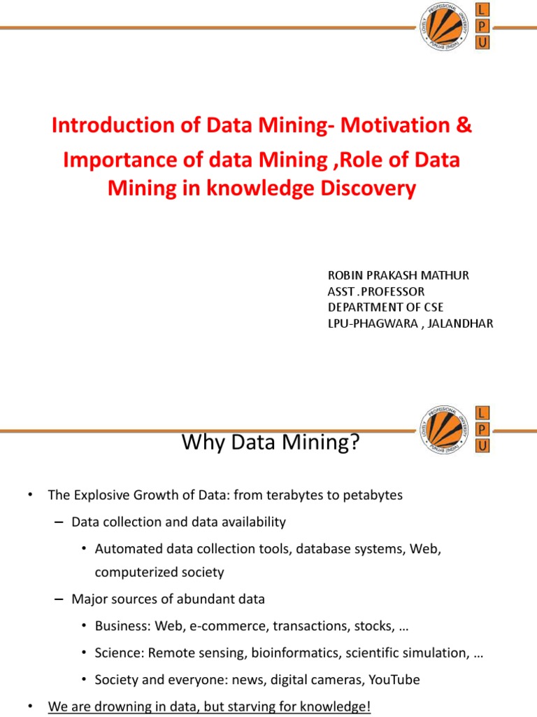 DATA MINING Chapter 1 and 2 Lect Slide | PDF | Data Compression | Regression Analysis