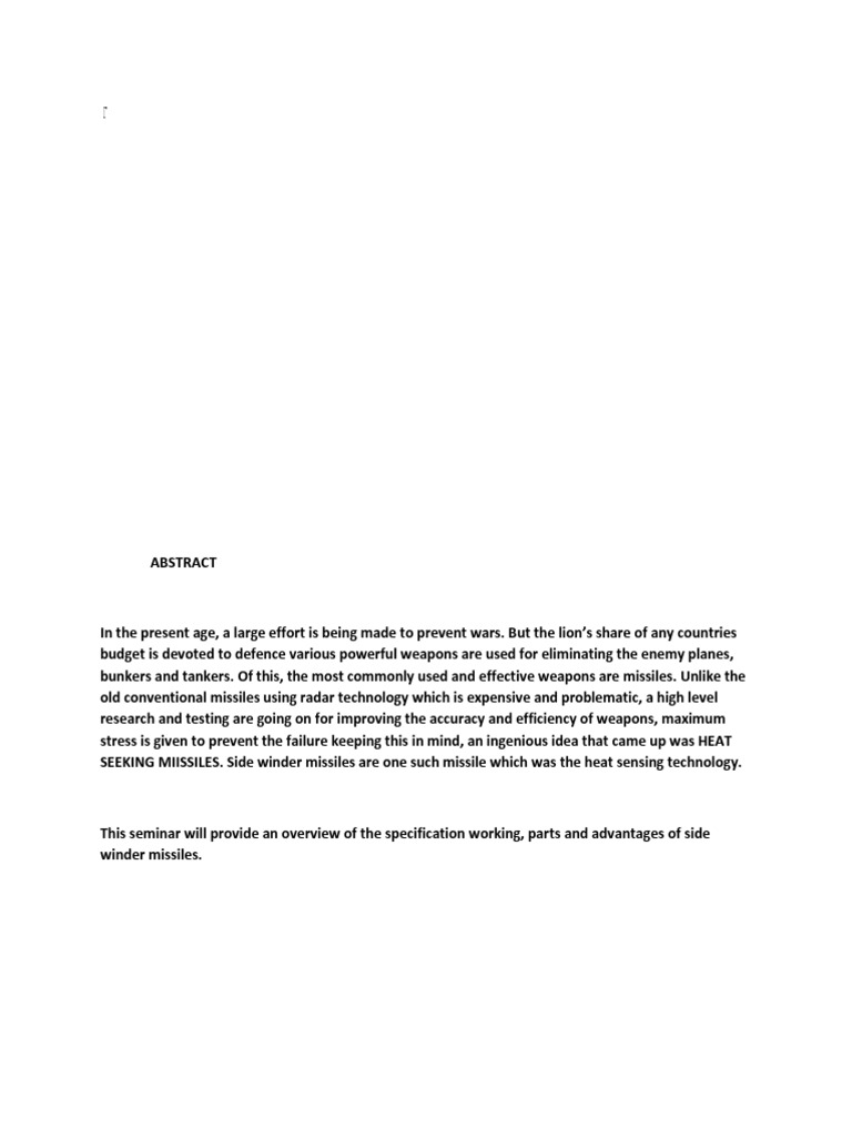 Sidewinder Missiles Report | PDF | Missile | Military Technology