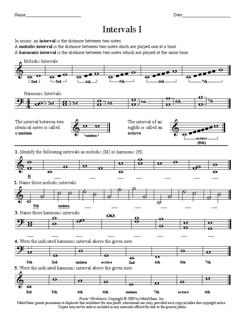 Identifying Intervals In Music