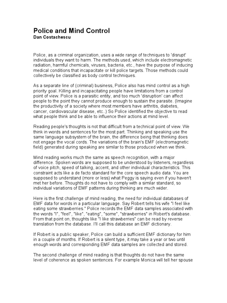 Police and Mind Control | Thought | Mind