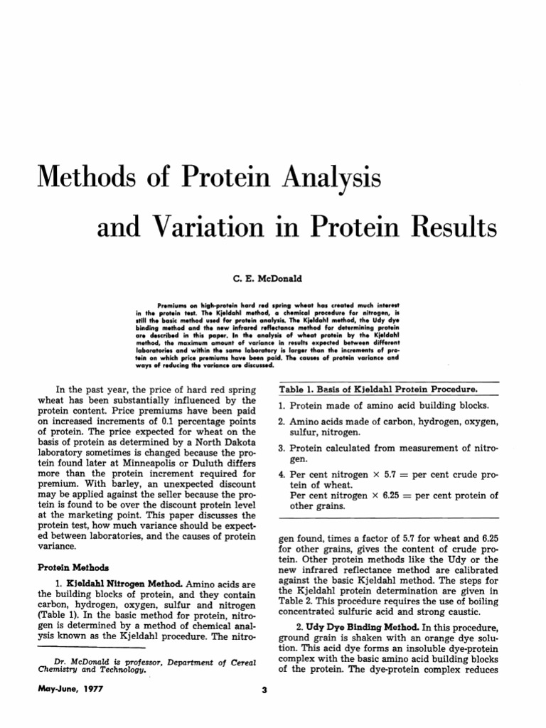 Wheat Protein Analysis Methods | PDF | Standard Deviation | Wheat