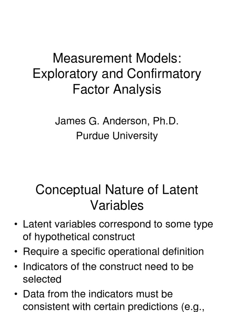 Measurement Models: Exploratory and Confirmatory Factor Analysis | PDF | Factor Analysis ...