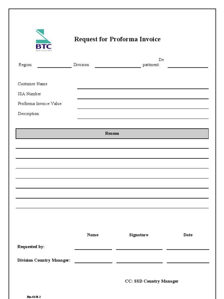 03-Proforma Invoice Request | PDF