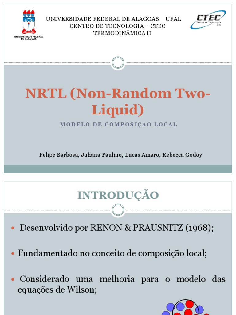 Modelo NRTL: Aplicações e Parâmetros | PDF | Química | Física