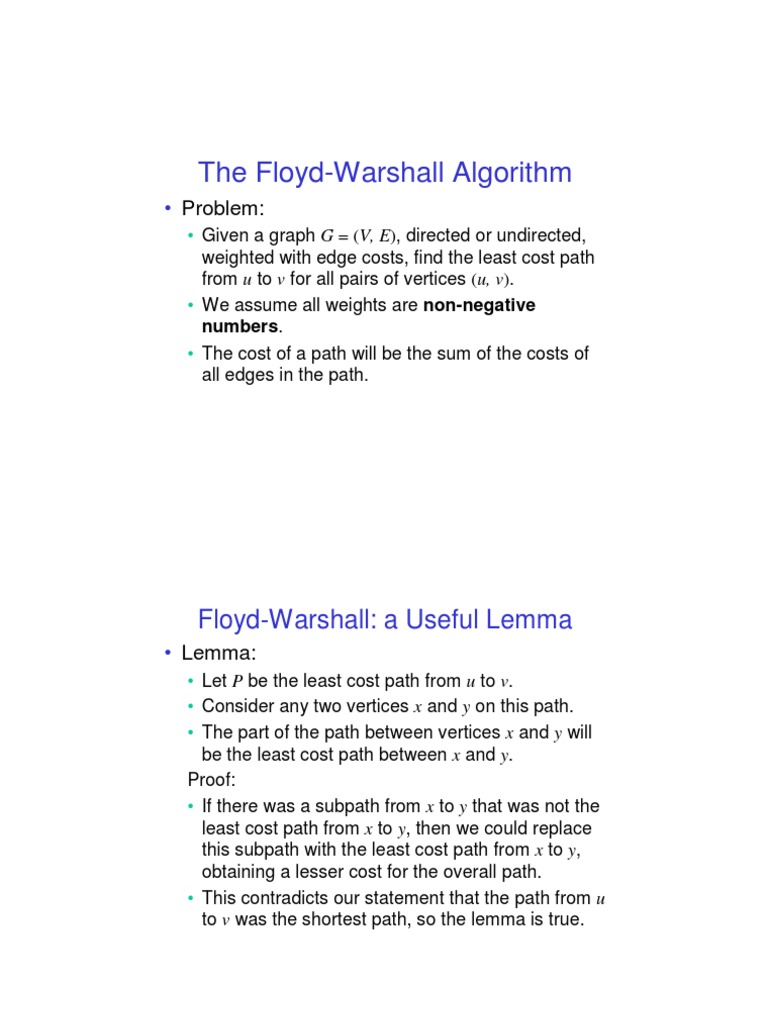 The Floyd-Warshall Algorithm | PDF | Combinatorics | Mathematical Relations