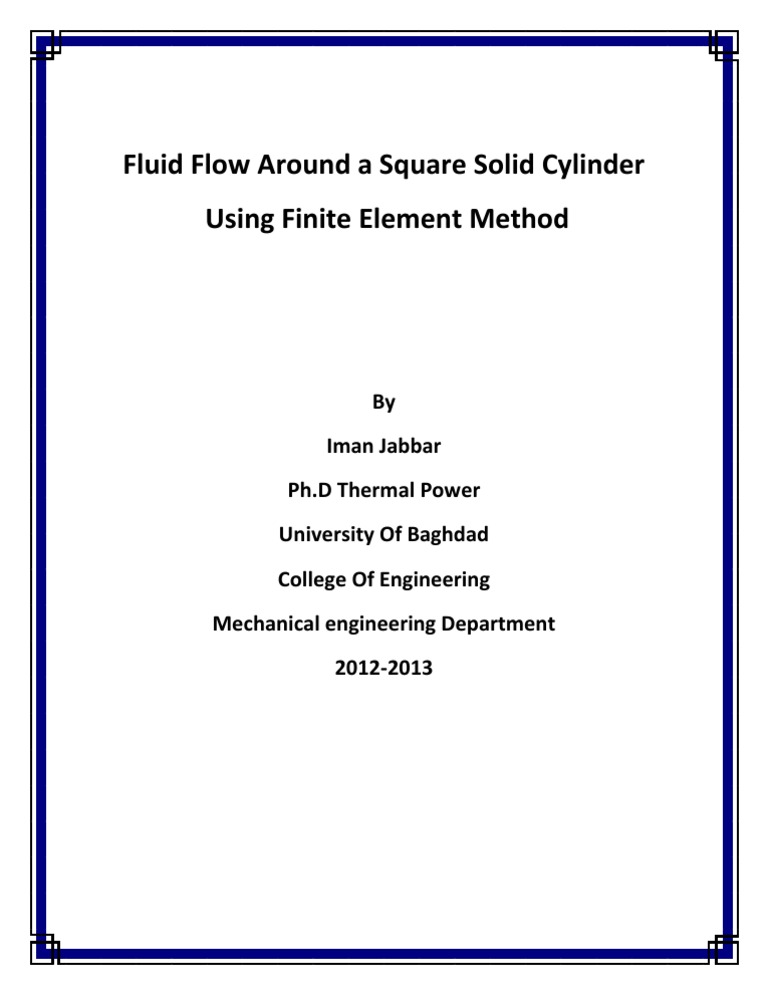 Fluid Flow Around A Square Solid Cylinder | PDF