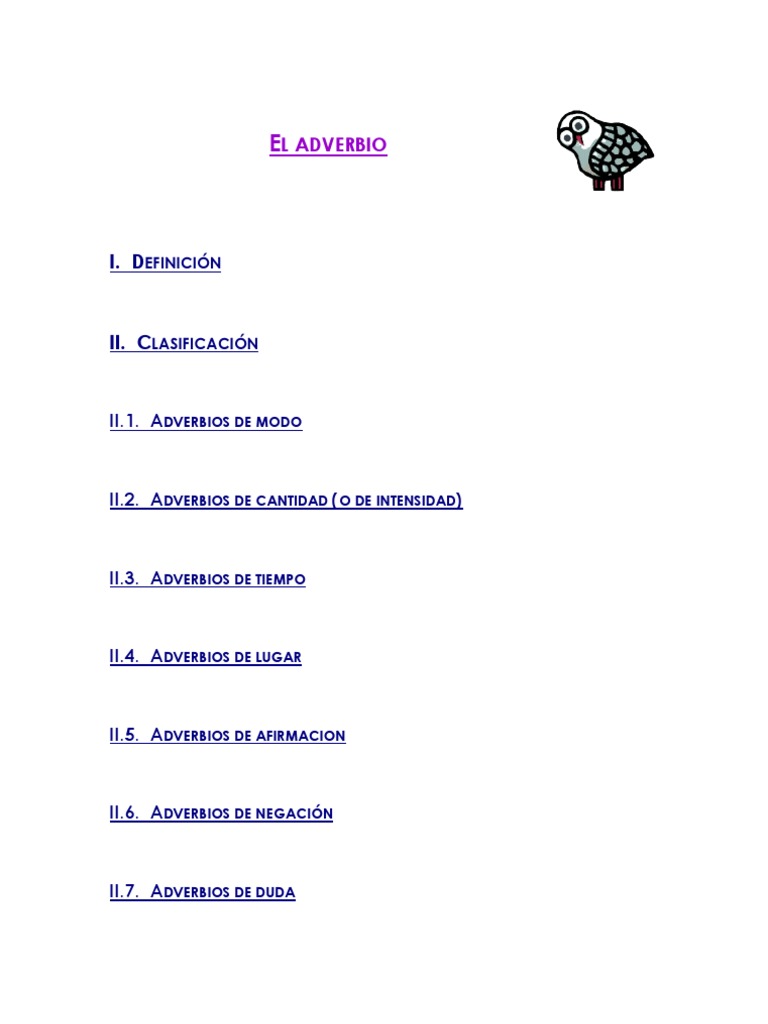 El Adverbio | PDF