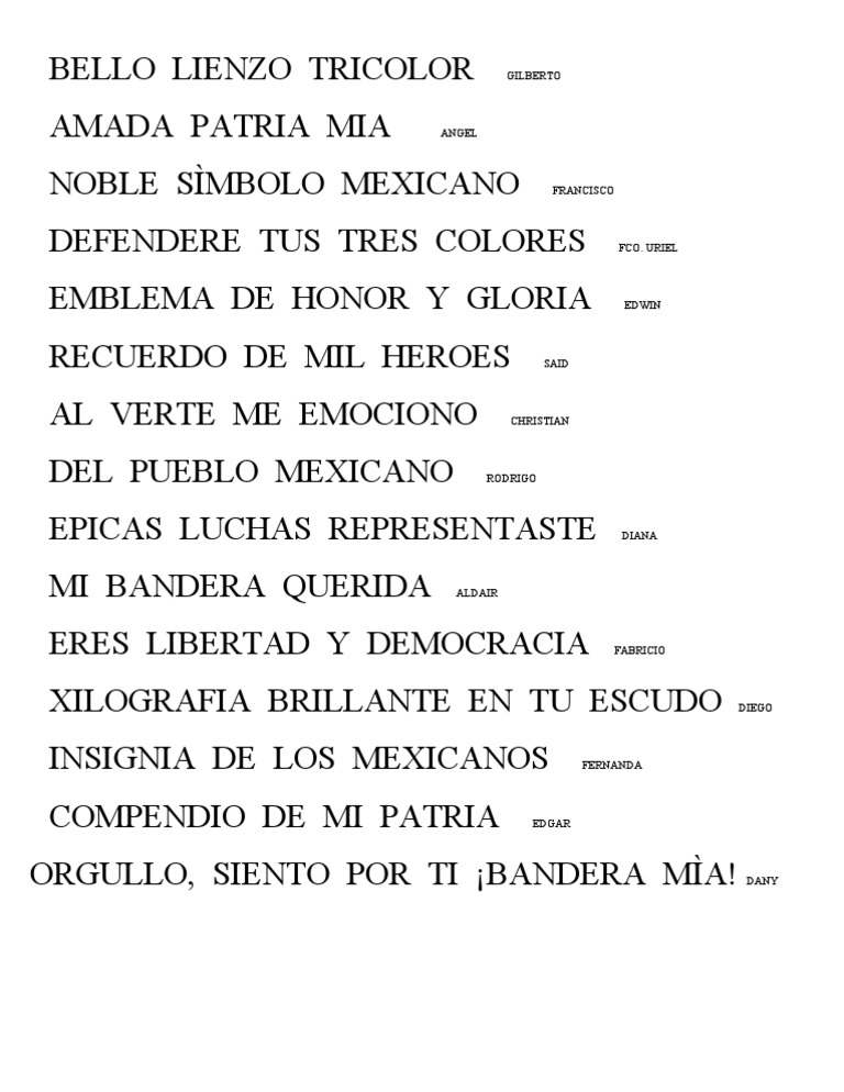 Acrostico Bandera