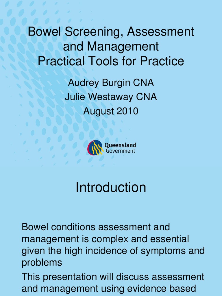 Bowel Screening Assessment and Management Practical Tools For Practice ...