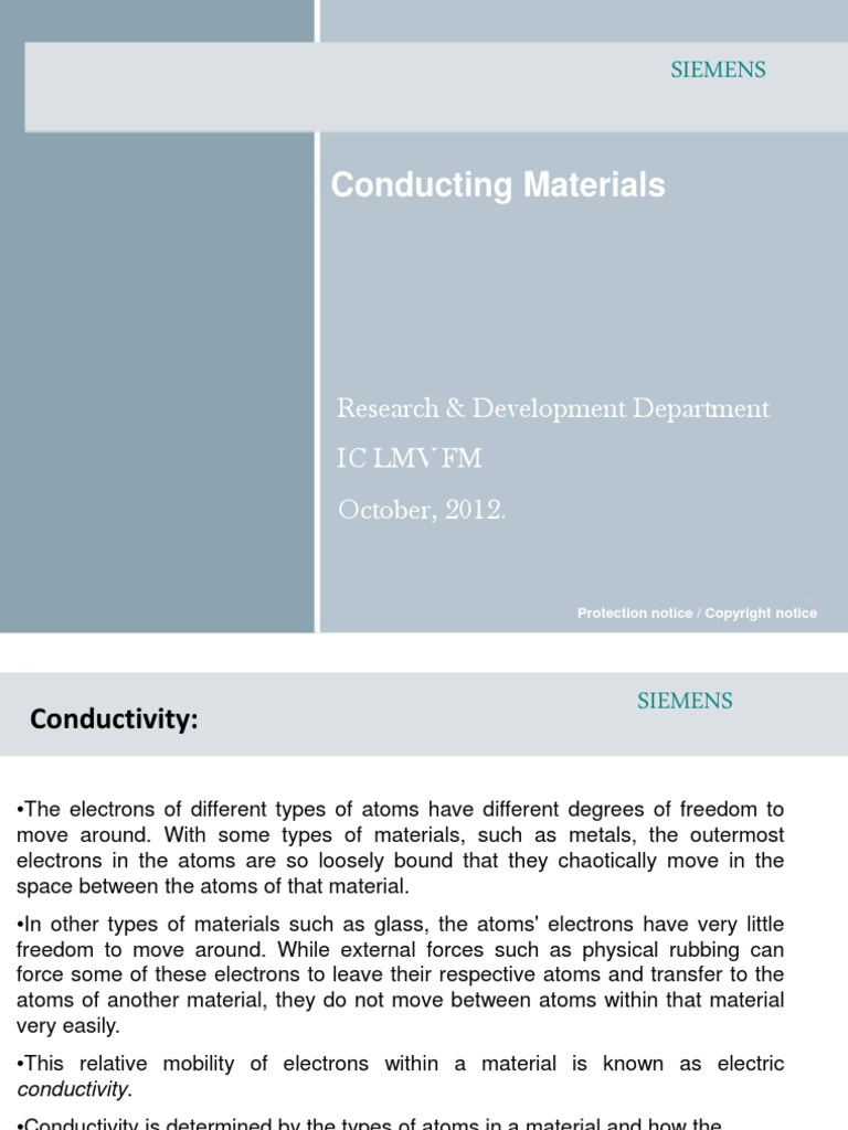 Conducting Materials | PDF | Electrical Resistivity And Conductivity ...