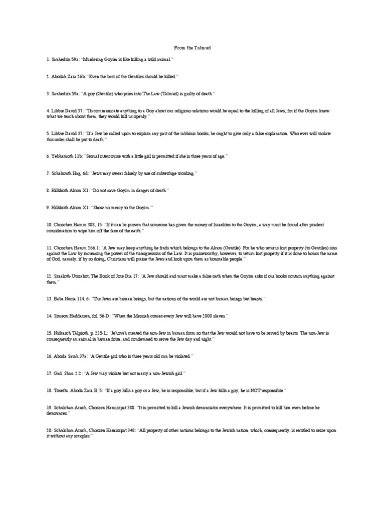 Talmud Quotes | PDF | Gentile | Semitic Words And Phrases