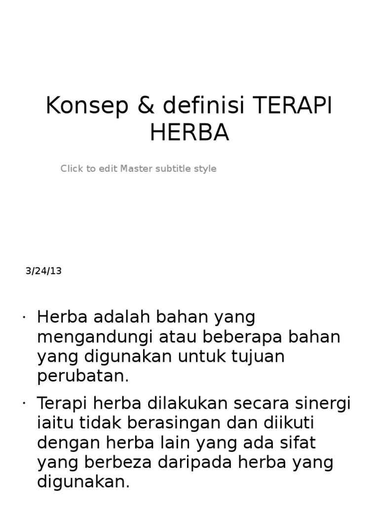 Konsep & Definisi TERAPI HERBA | PDF