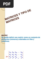 Tipos de Matrices | PDF | Matriz (Matemáticas) | Teoría de la matriz