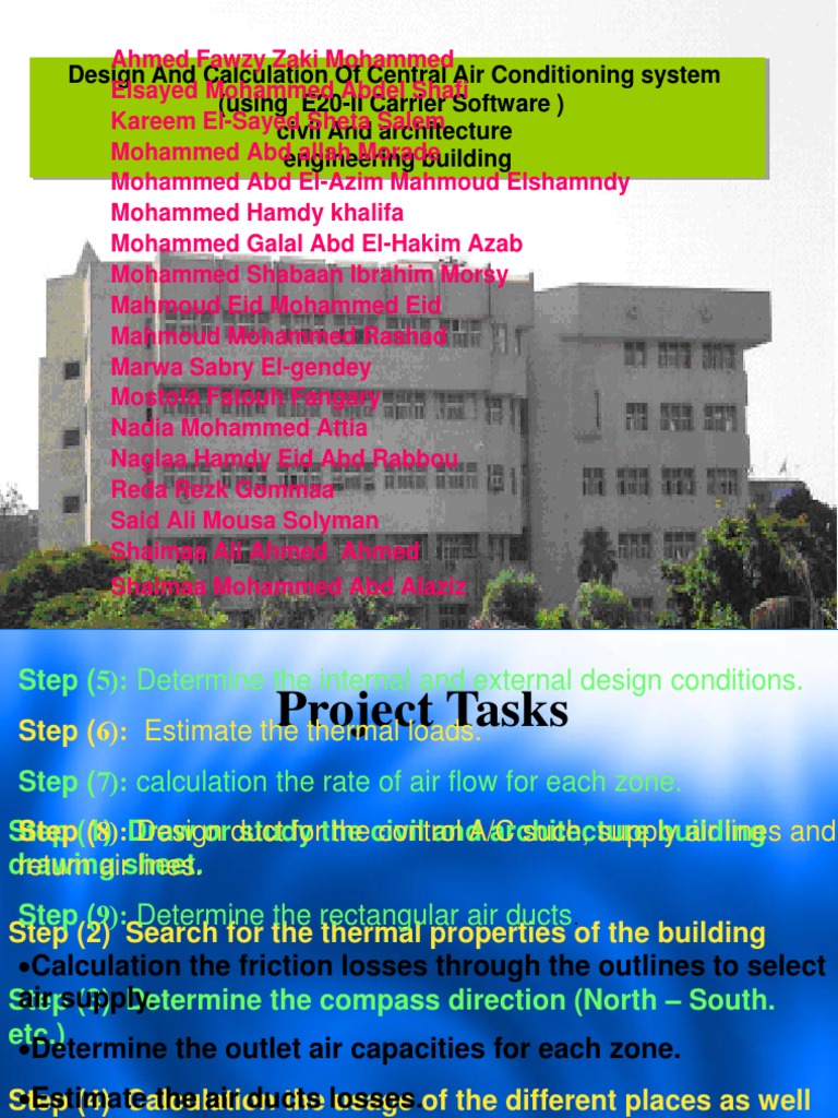 Calculation of Central Air Conditioning System (Using E20-II Carrier Software) Civil and ...