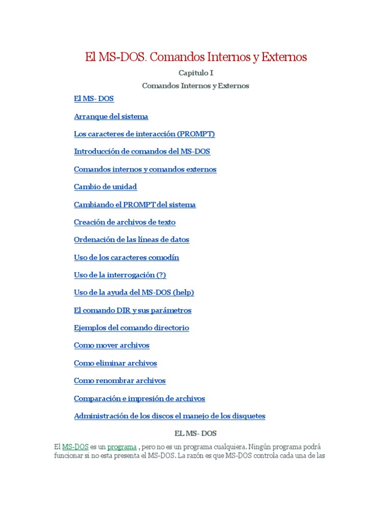 Comandos de Ms-Dos | PDF | Dos | Archivo de computadora