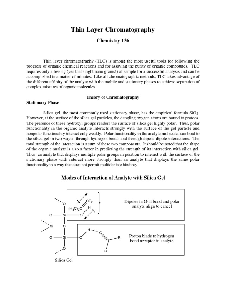 TLC Theory | PDF | Thin Layer Chromatography | Chromatography
