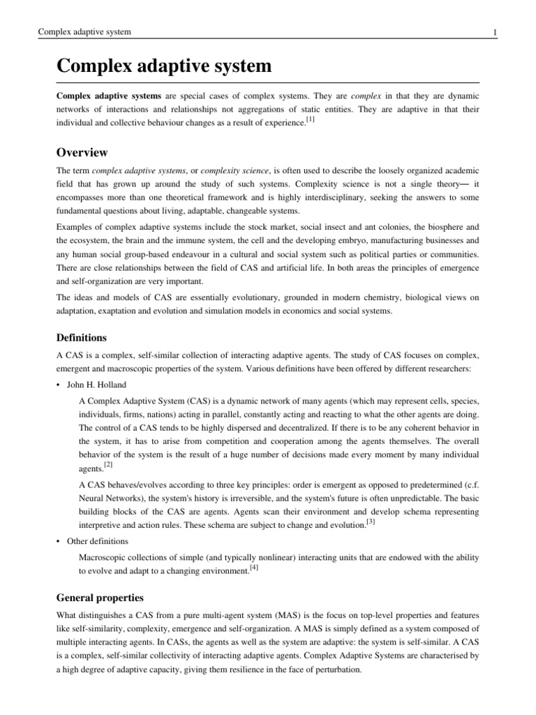 Complex Adaptive System | PDF | Systems Science | Emergence