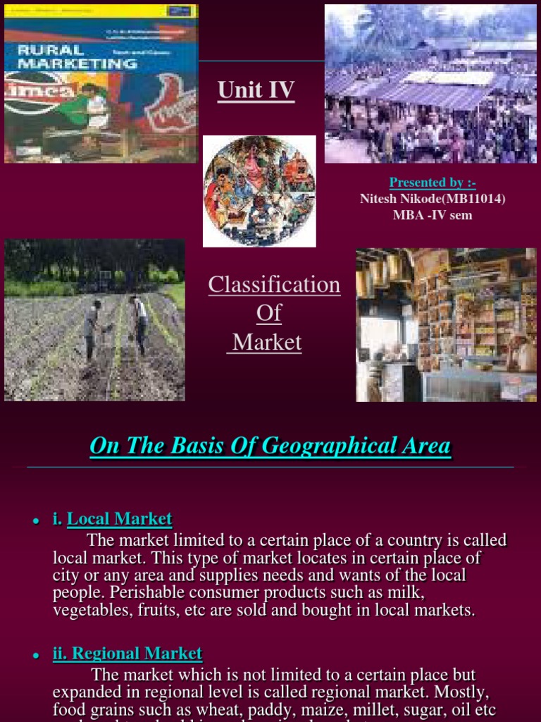 Classification of Market | Download Free PDF | Demand | Financial Markets