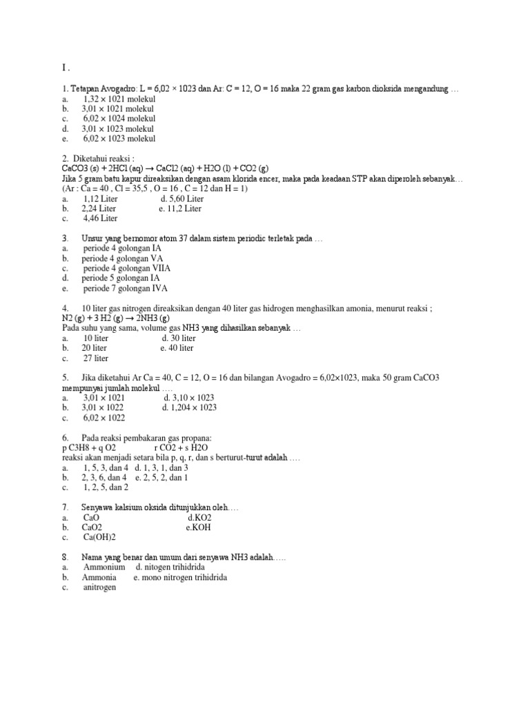 Soal Konsep Mol | PDF | Metode & Bahan Ajar