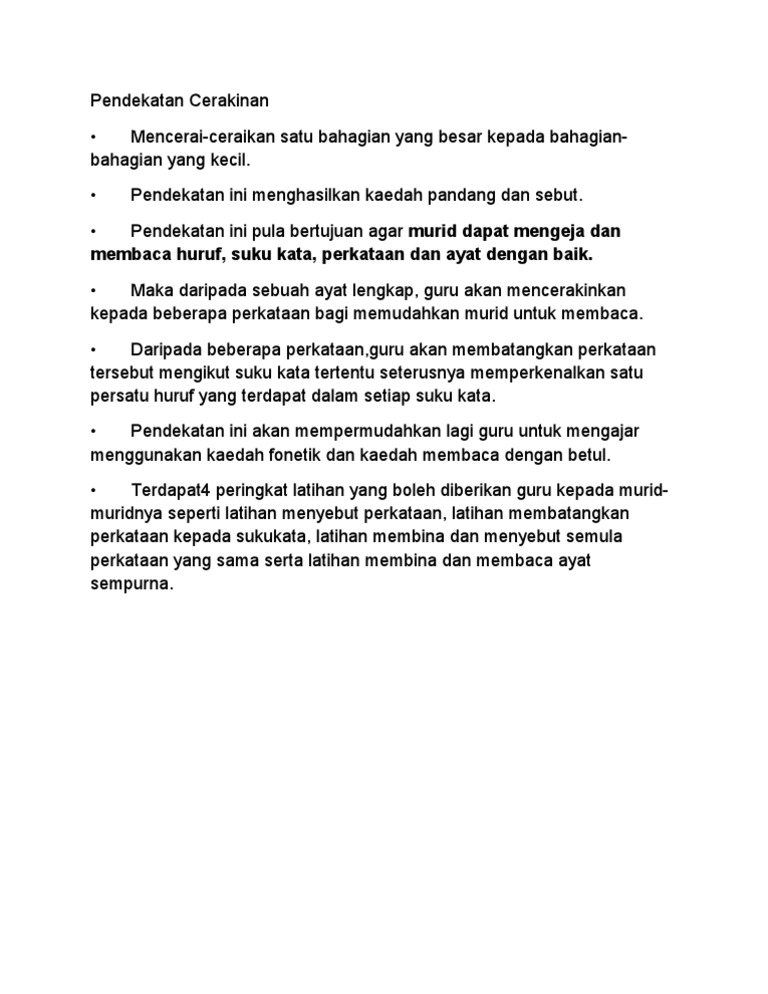 Pendekatan Cerakinan | PDF