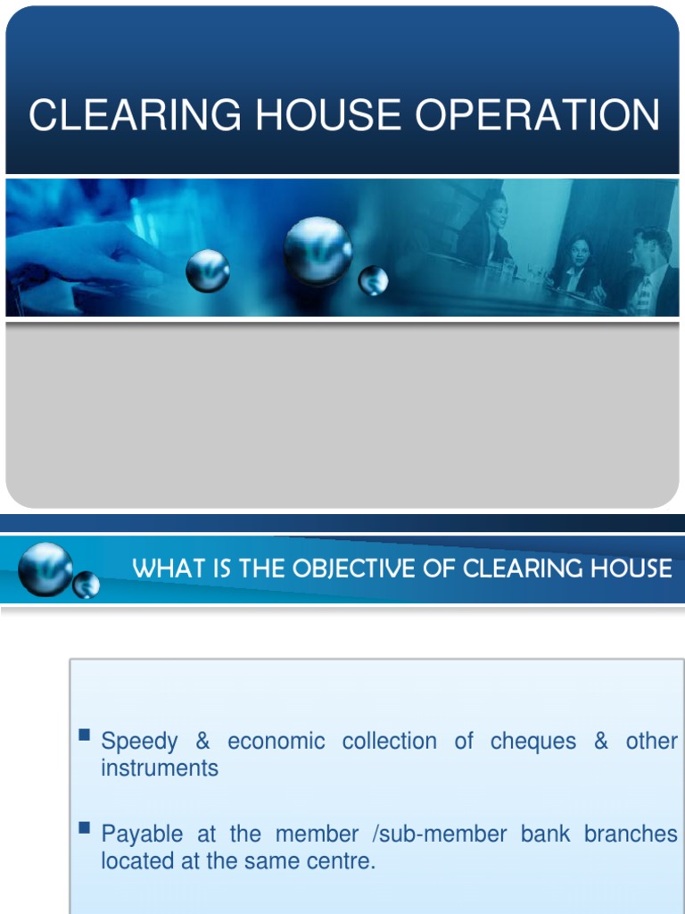 RBI Clearing House Operations Explained | PDF | Clearing (Finance ...