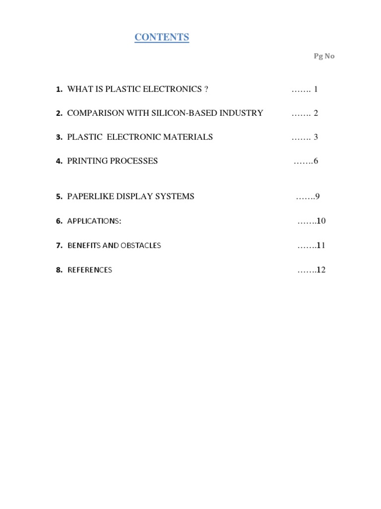 Seminar Report On Plastic Electronics | PDF | Transistor | Field Effect ...