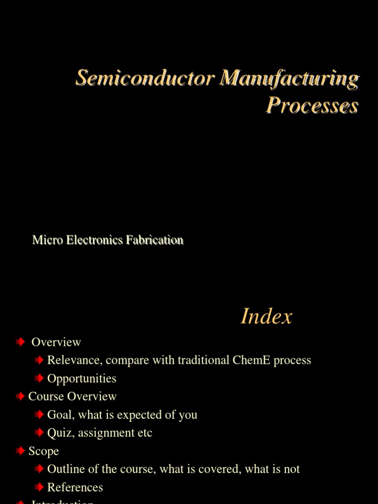 Manufacturing Process of Semiconductor | PDF | Semiconductor Device ...